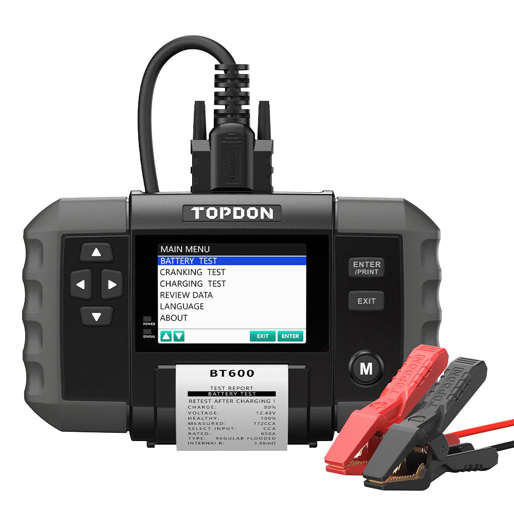 TOPDON BT600 12V 24V Battery Tester Analyzer for Car Heavy Duty Truck ...